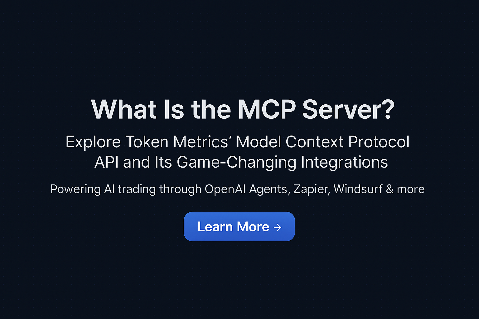 What Is the MCP Server? Exploring Token Metrics’ Model Context Protocol API and Integrations